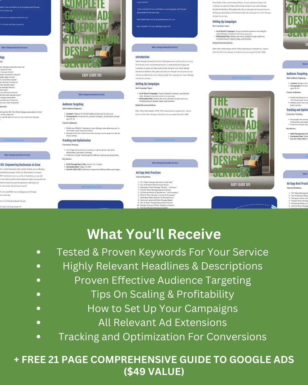 Google Ads Blueprint for Interior Design Services (digital Download) - Etsy