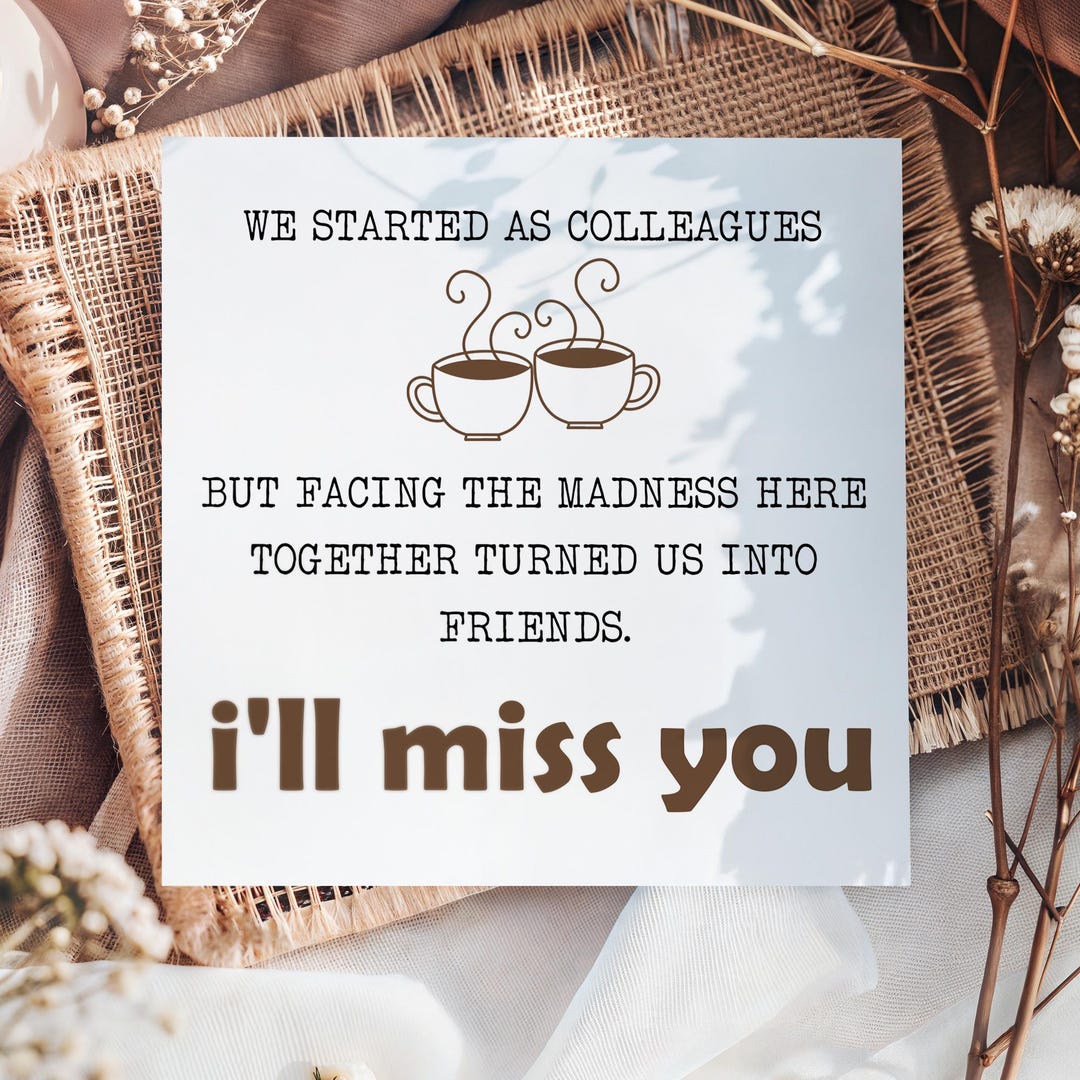 Card for Colleagues I'll Miss You Card for Her Him Sending You Leaving ...