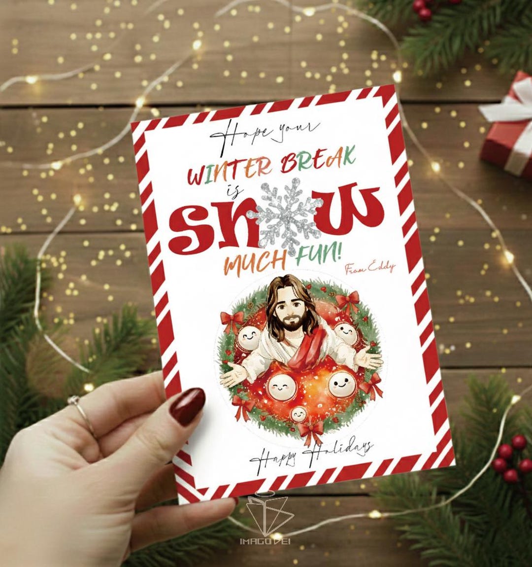 Jesus Christmas Pudding Card, Religious Holiday Art, Christian Xmas ...