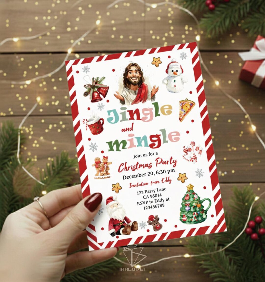 Christmas Party Invitation Flyer, Religious Holiday Event Template ...