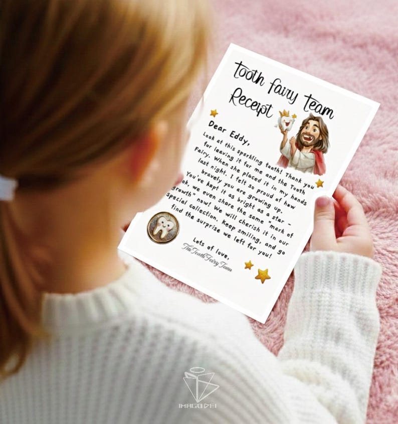 Jesus Tooth Fairy Team Letter, First-tooth Certificate, Christian Kids ...