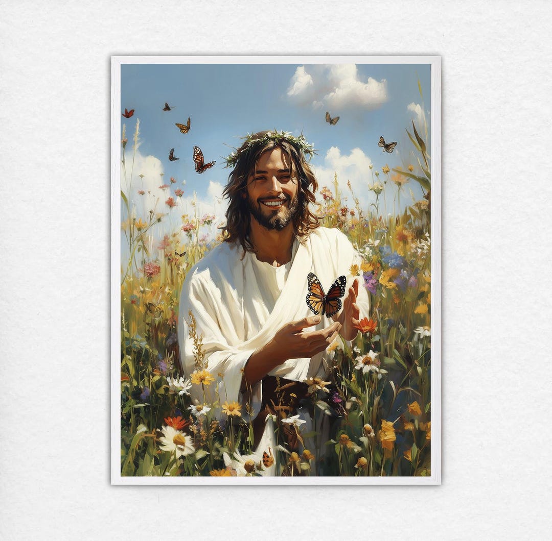 Jesus With Butterfly | Jesus and Butterfly Dance | Jesus Oil Painting ...