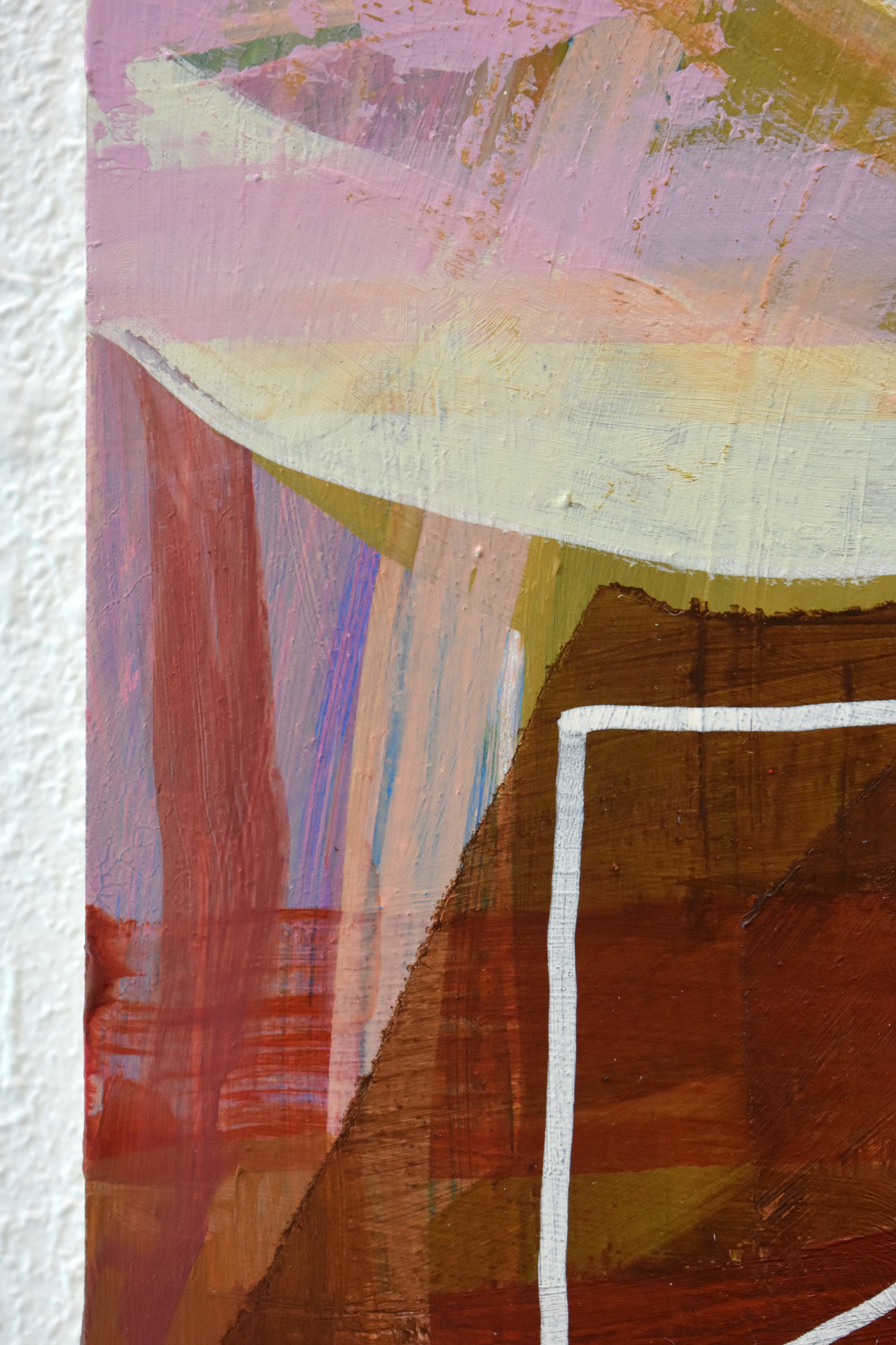 Southwestern Style Abstract Painting Pink Red Brown Beige Desertscape ...