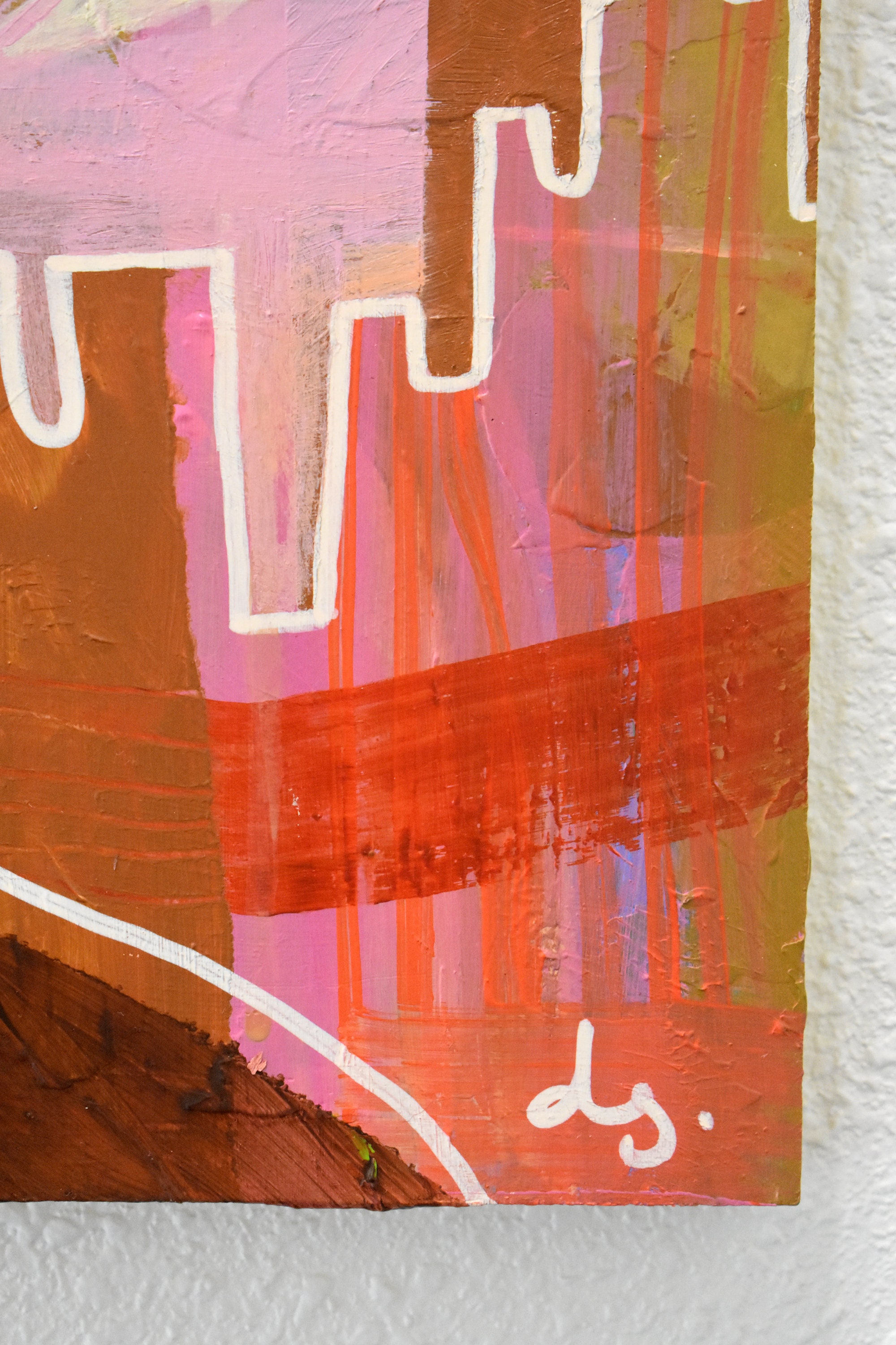 Southwestern Style Abstract Painting Pink Red Brown Beige Desertscape ...