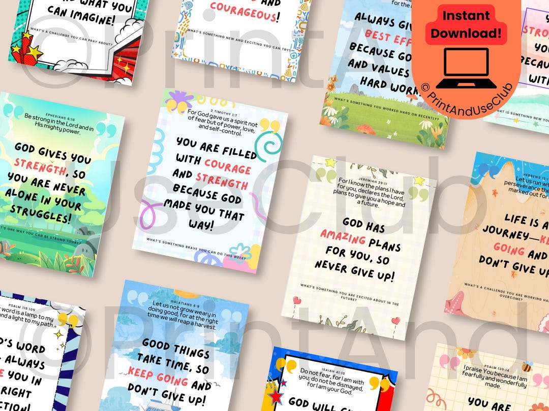 30 Bible Verse Growth Mindset Posters | Christian Printable Wall Art ...