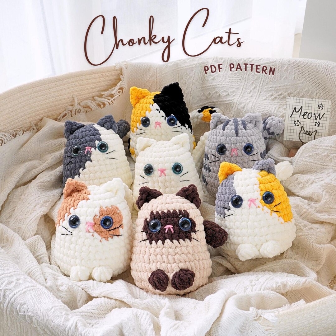 Seven Cute Crochet Cat Patterns Featuring Different Breeds and Styles ...