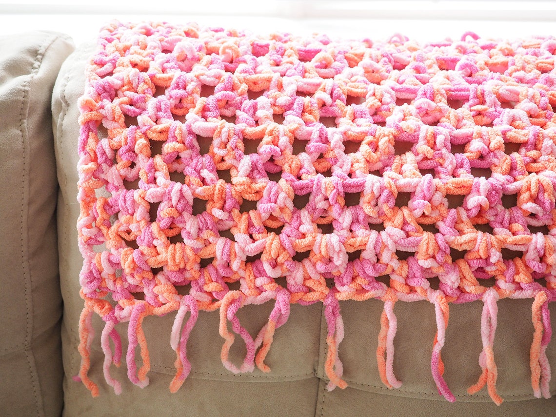 Easy Blanket Crochet Pattern Chunky Afghan Crochet Pattern | Etsy