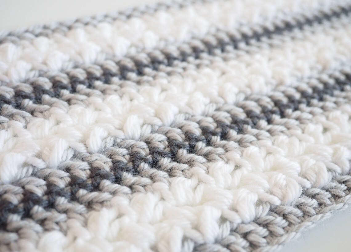 Chunky Yarn Scarf Crochet Pattern Striped Scarf Pattern - Etsy