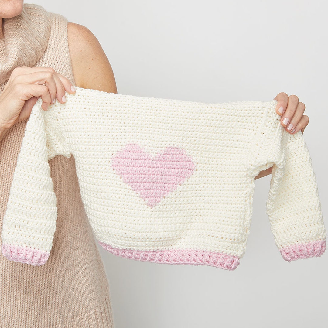 Children's Heart Sweater Crochet Pattern | Crochet Heart Sweater ...