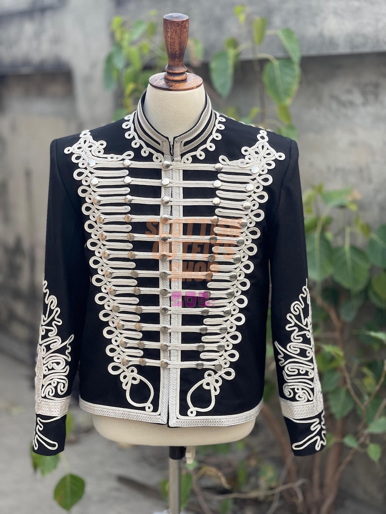 Handmade Black Hussar Military Jacket: Steampunk Gothic Parade Coat - Etsy