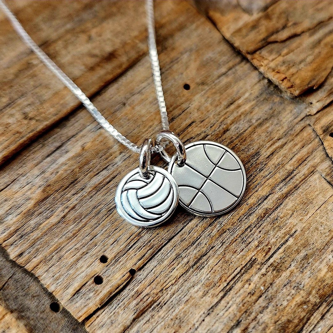 PERSONALIZED SPORTS Necklace, Silver Sports Charm, Basketball ...