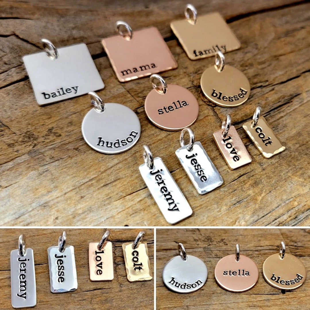 PERSONALIZED NAME CHARMS Gold Charm, Silver Charm, Mothers Gift ...