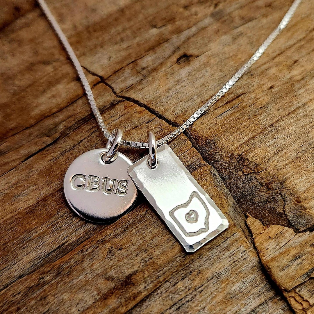 OHIO CBUS Necklace CLE Silver Box Chain Necklace Ohio Necklace Home ...