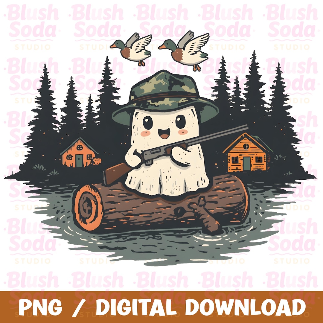 Duck Hunting Ghost PNG, Funny Halloween Hunter Clipart, Spooky Camo ...