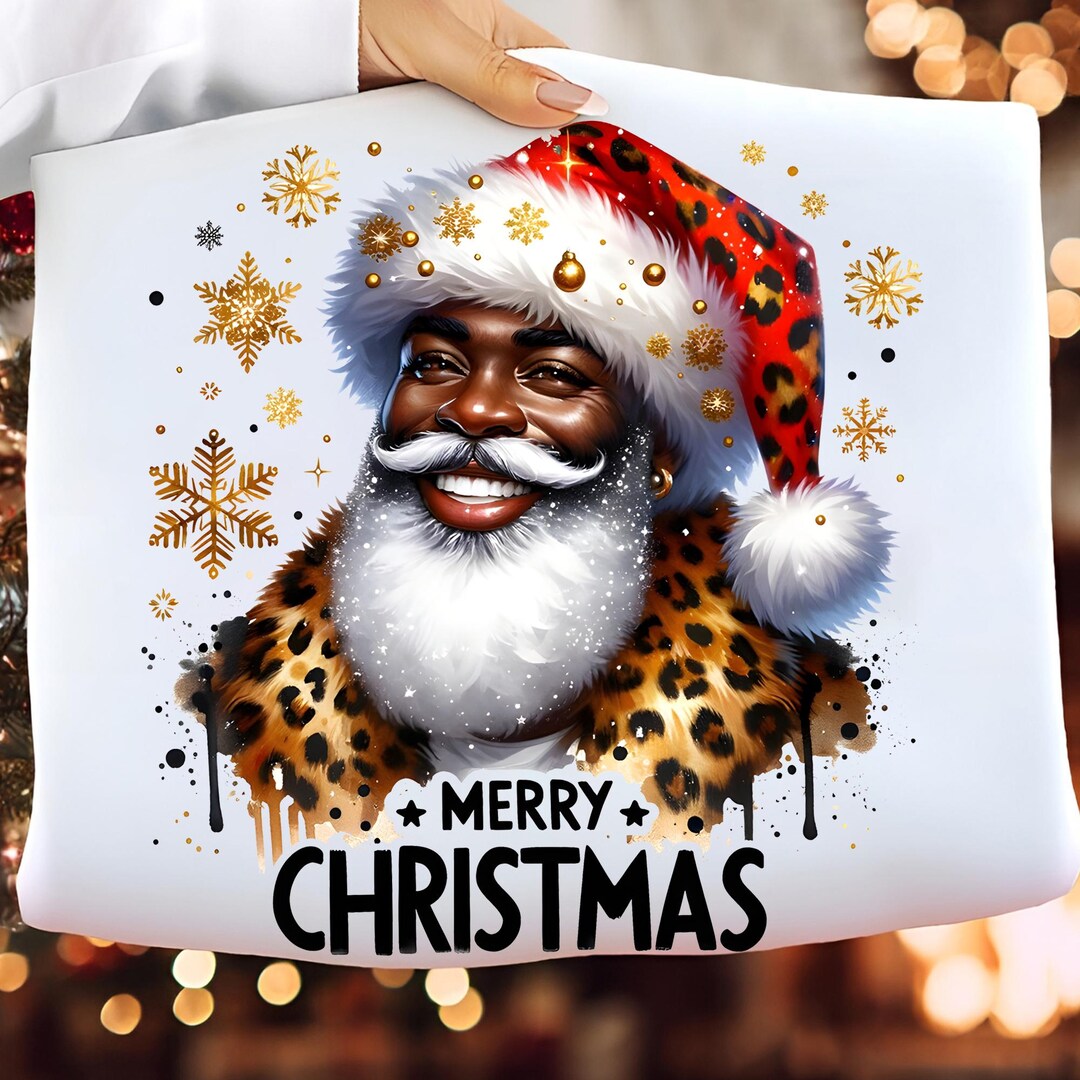 Iridescent Black Santa PNG, Black Santa Design, Black Santa Clipart ...