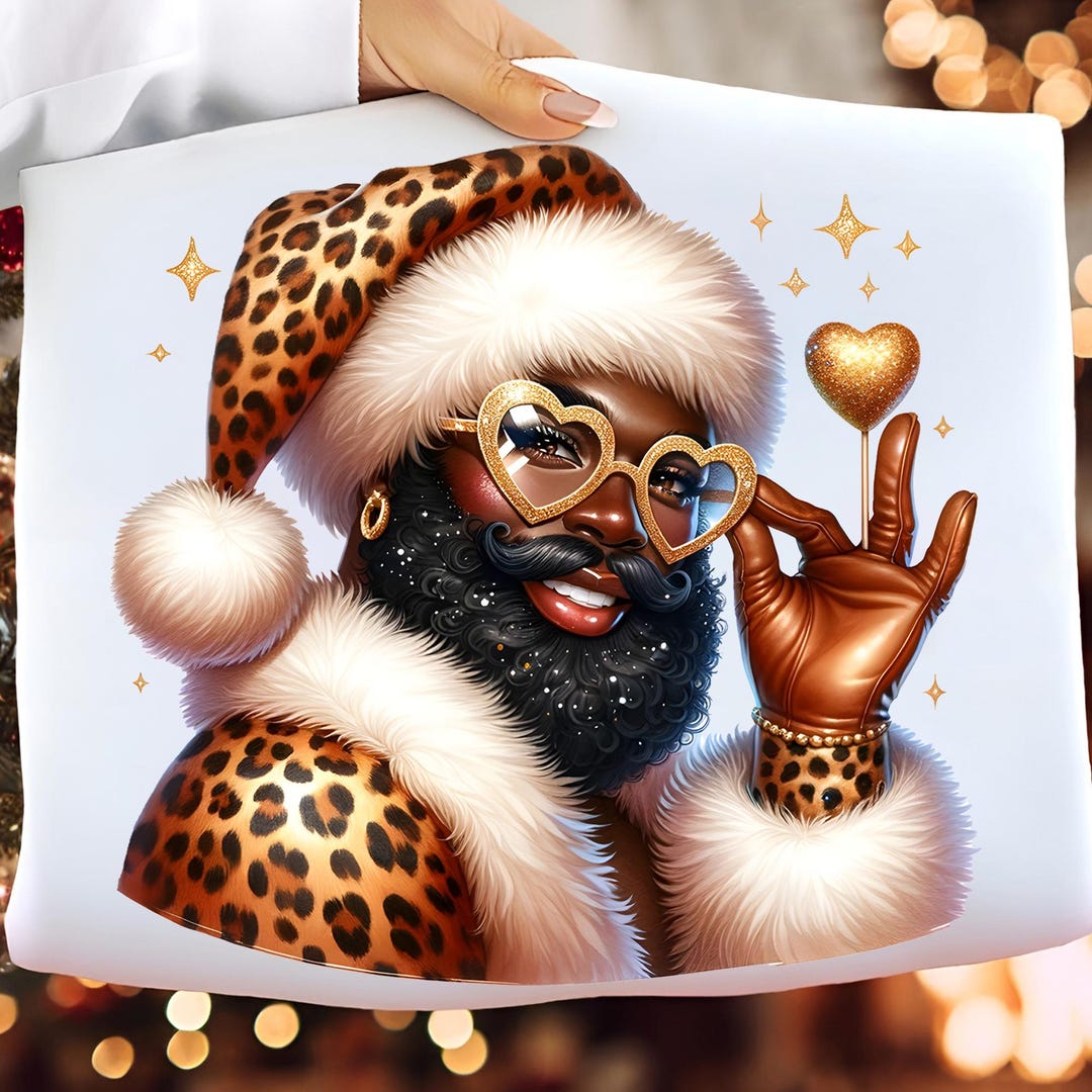 Black Santa Claus Christmas PNG Bundle, Afro Santa (digital Download ...