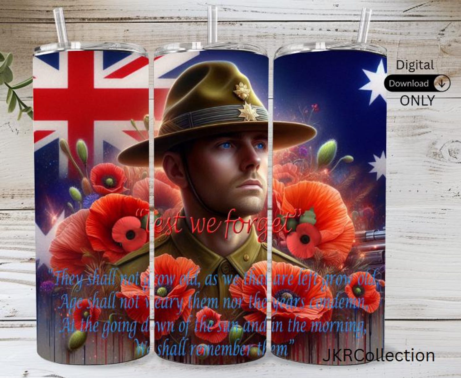 Anzac Day Wrap ,remembrance Day , 20 OZ Tumbler Design Wrap ...