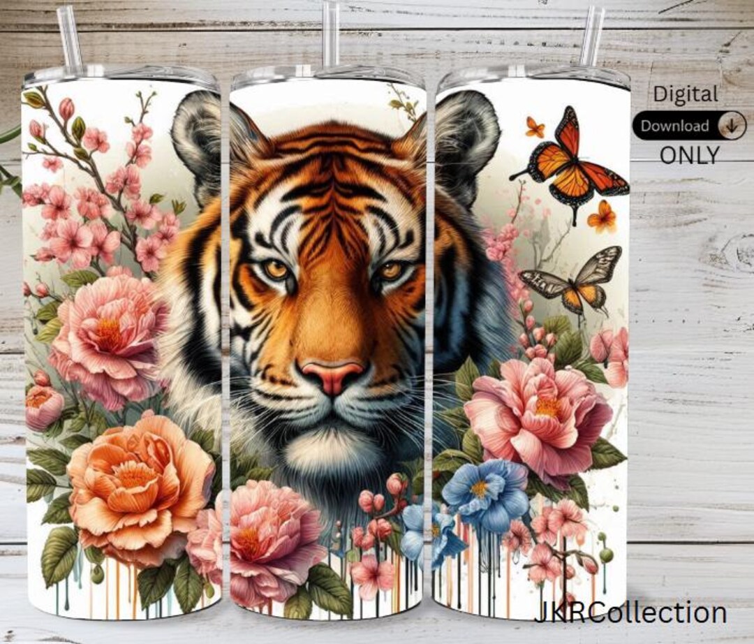 Tiger Tumbler Wrap , 20 OZ Tumbler Design Wrap ,sublimation, Animal Png ...