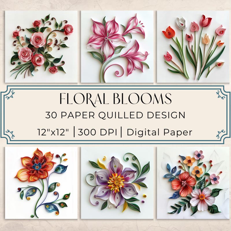 Paper Quilling Floral Patterns - Etsy