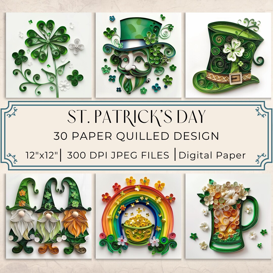 St. Patrick's Day Paper Quilled Shamrock Designs: Scrapbook Kit ...