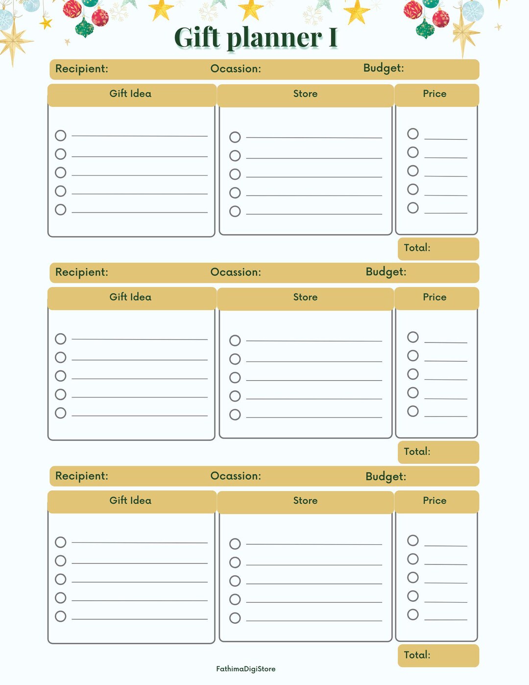 Christmas Budget and Gift Planner, Holiday Spending Tracker (editable ...
