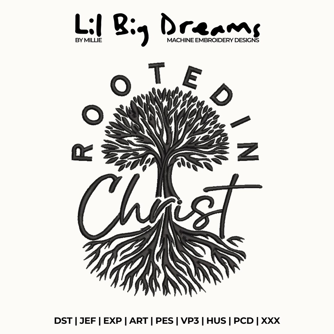 Rooted in Christ Embroidery Design, Scripture Embroidery Design ...