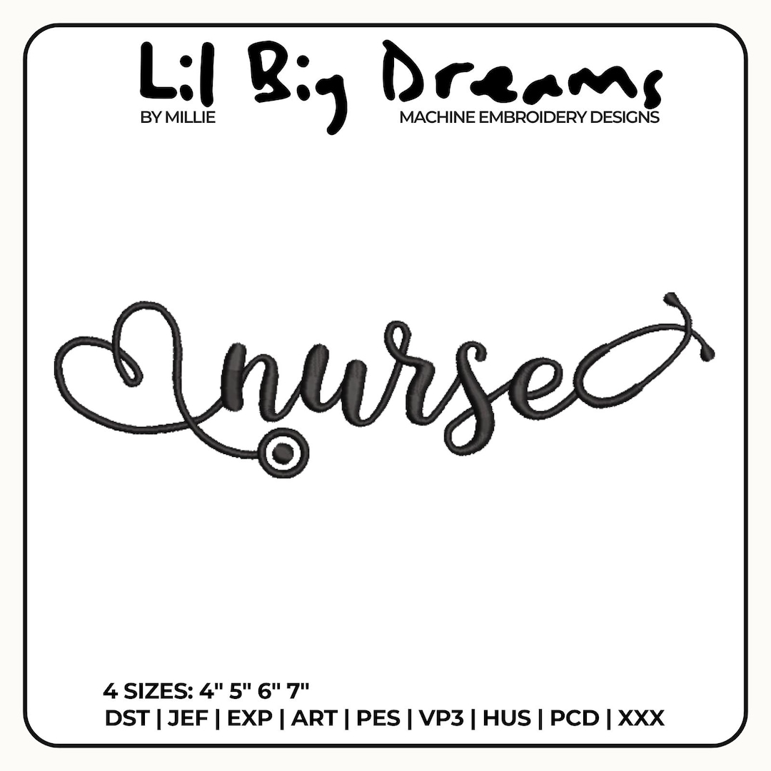 Nurse Embroidery Design, Nurse Life Embroidery Design, Nursing ...