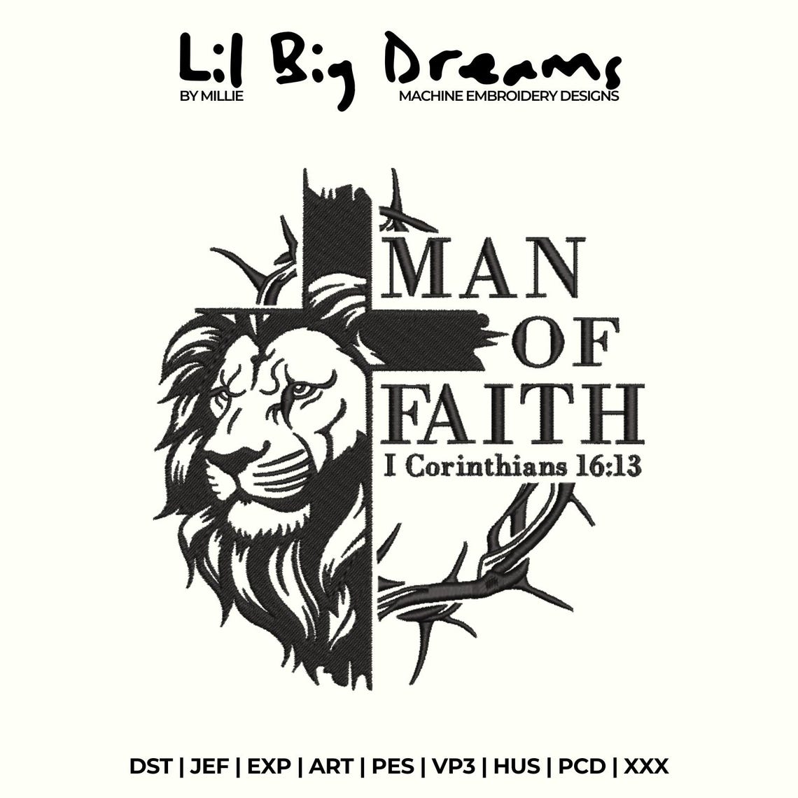 Man of Faith Embroidery Design, Christian Embroidery, DST PES File for ...