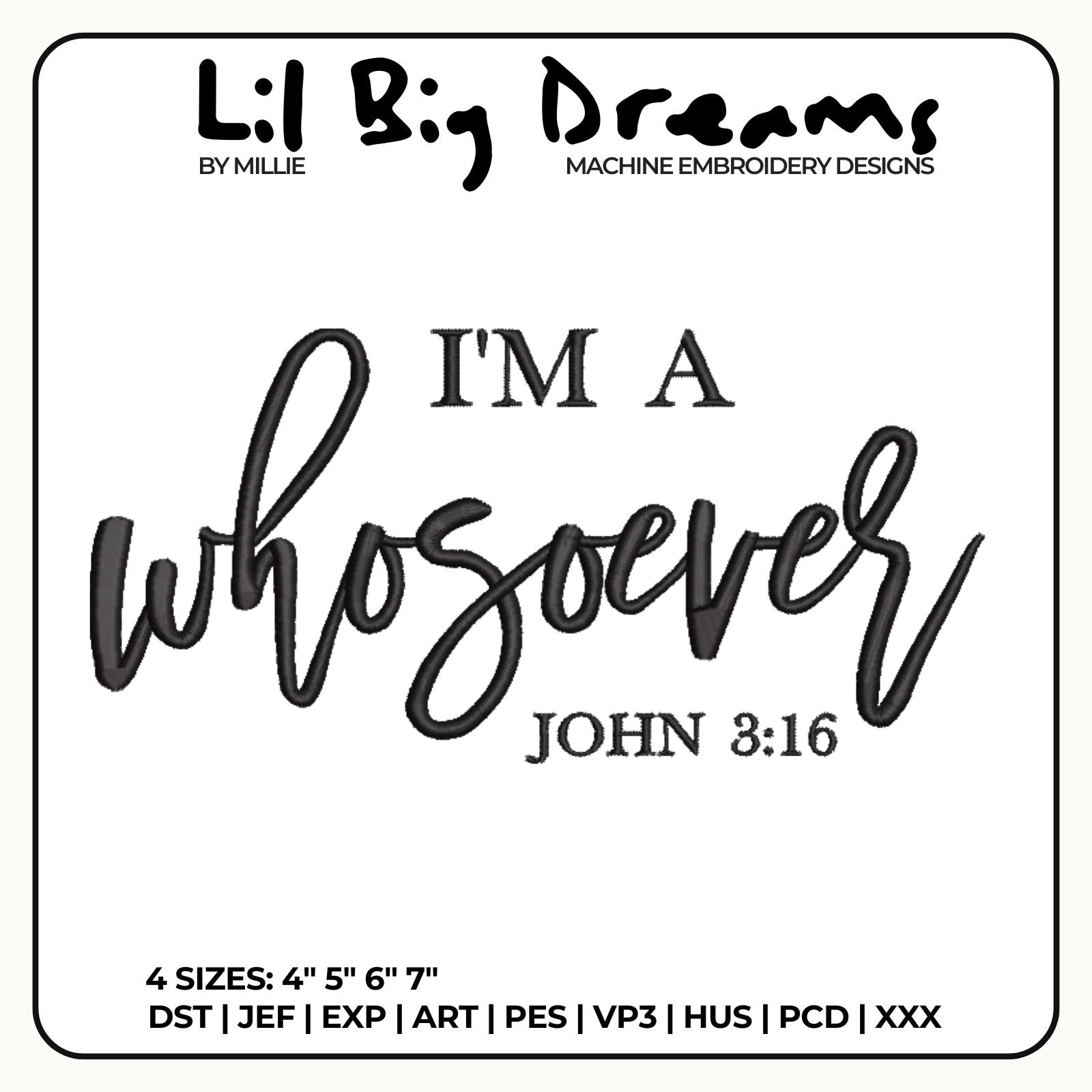 Whosoever Embroidery Design, Boho Christian Embroidery Design ...