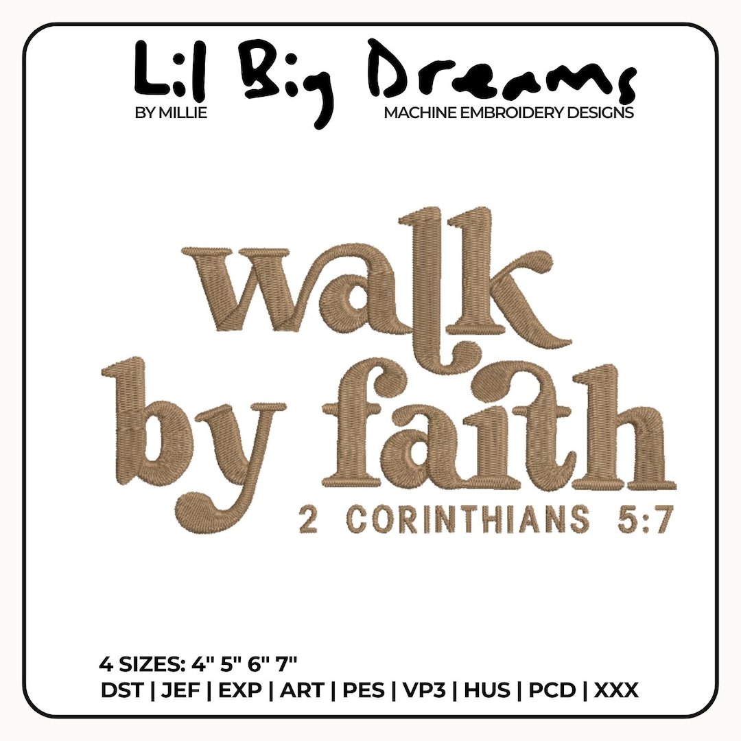 Walk by Faith Embroidery Design, God Embroidery Design, Christian ...