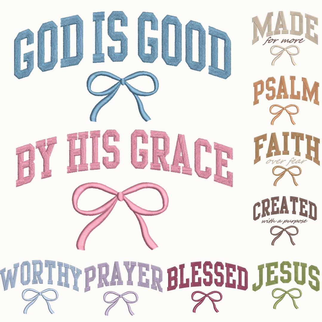 10 Bible Verse Embroidery Designs, Boho Christian Embroidery Design ...
