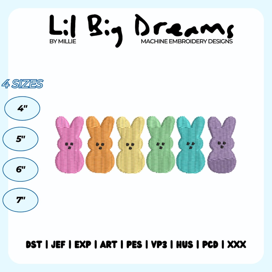 Easter Bunny Peep Embroidery Design, Kids Easter Embroidery File ...