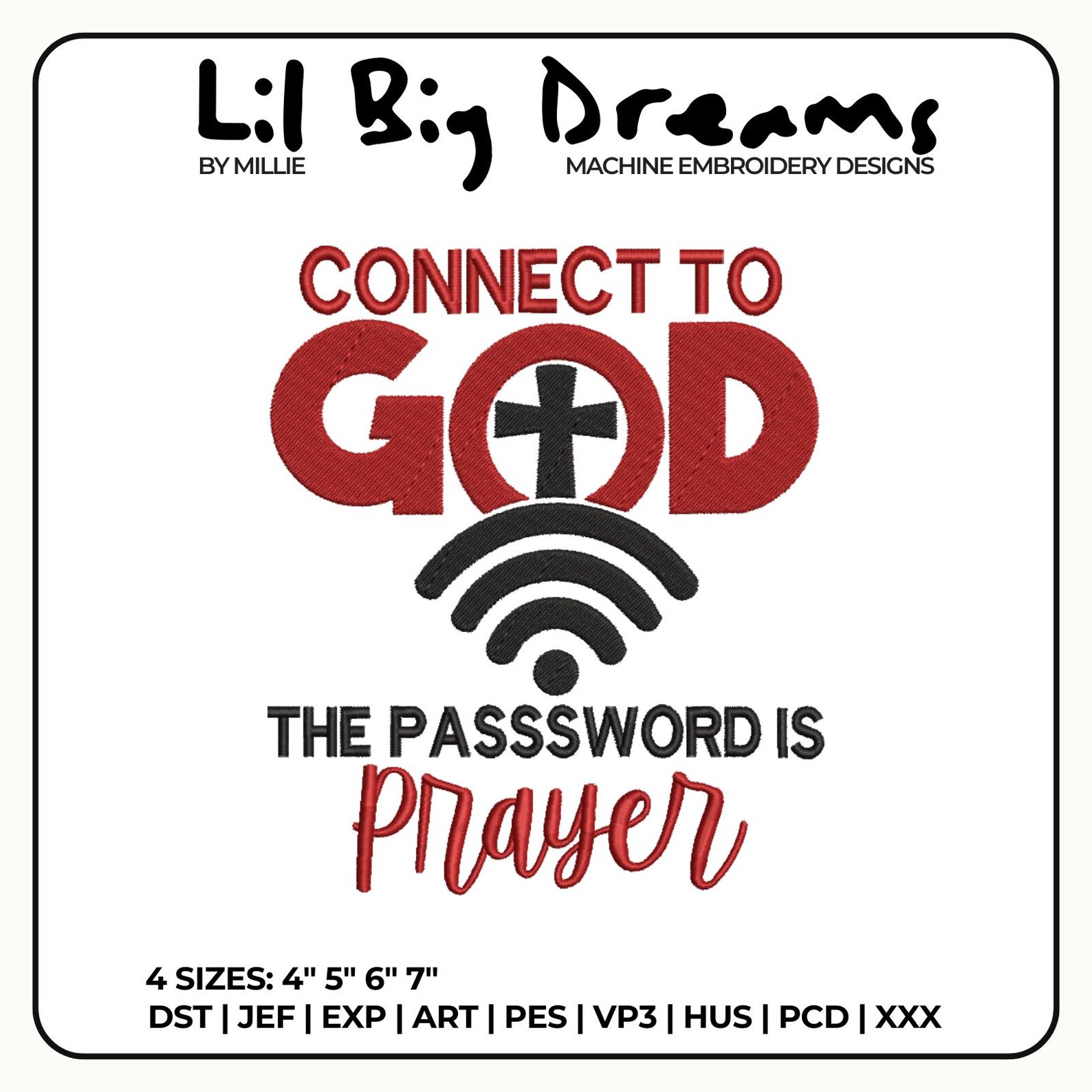 Connect to God the Password is Prayer Embroidery Design, God Embroidery ...