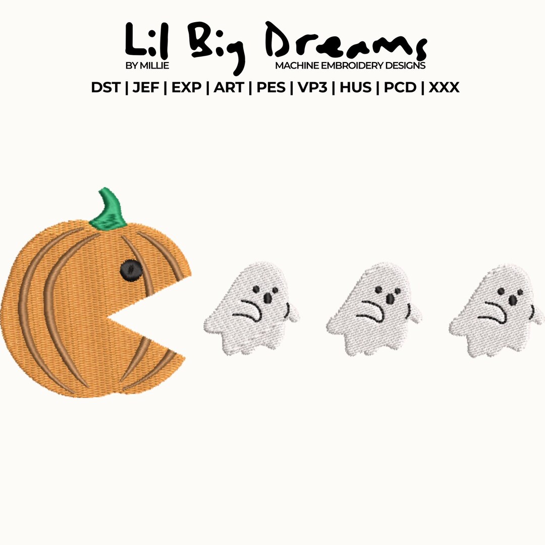 Cute Pumpkins With Boos Embroidery Design, Halloween Embroidery Design ...