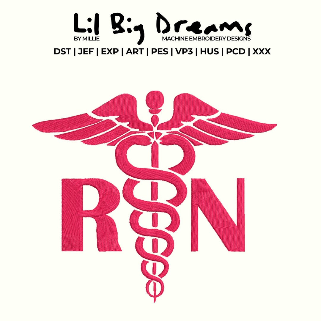 Nurse Embroidery Design, RN Embroidery Design - Etsy