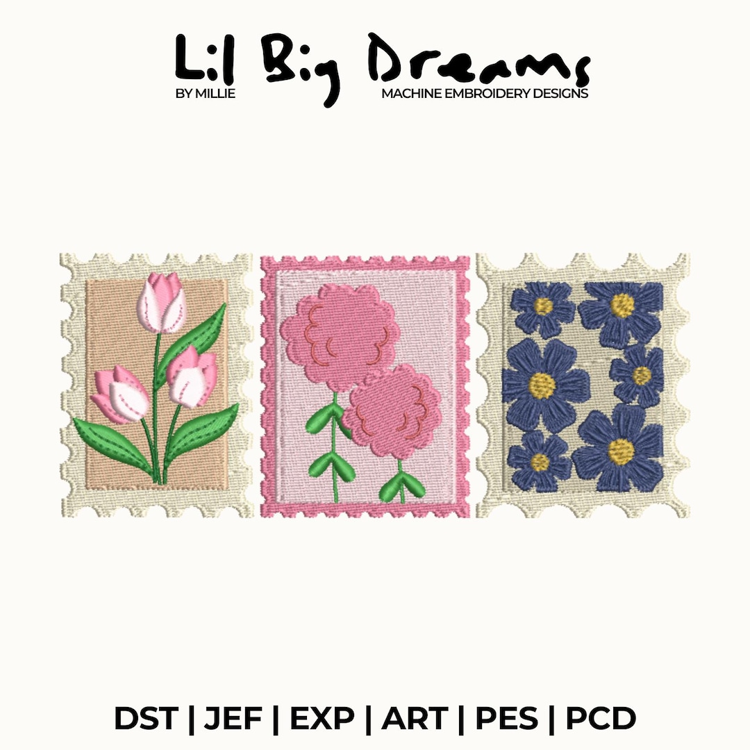 Floral Stamps Embroidery Design, Decorative Pattern, DST PES File for ...