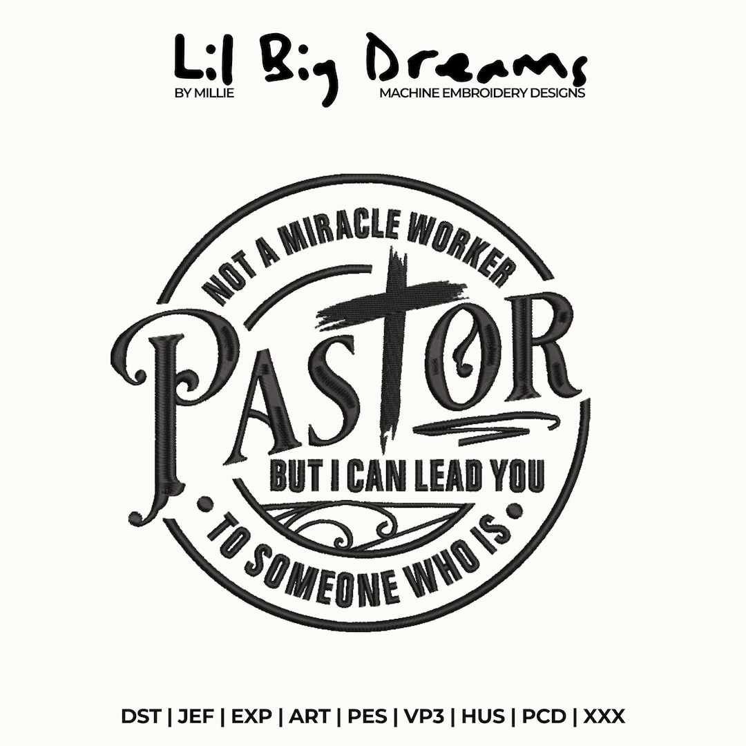 Pastor Appreciation Embroidery Design, Scripture Embroidery Design ...