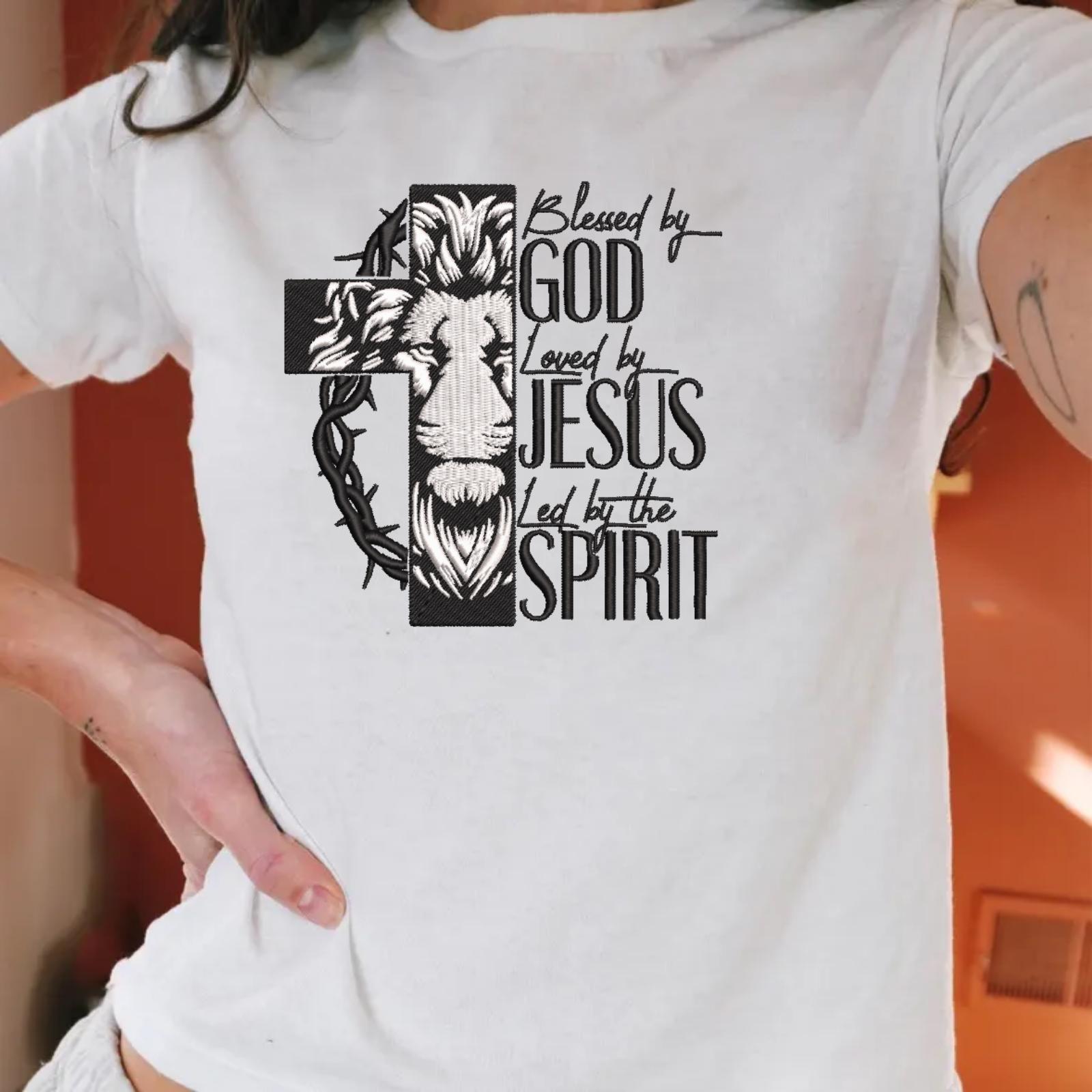 Blessed by God Embroidery Design, Boho God Embroidery Design, Christian ...