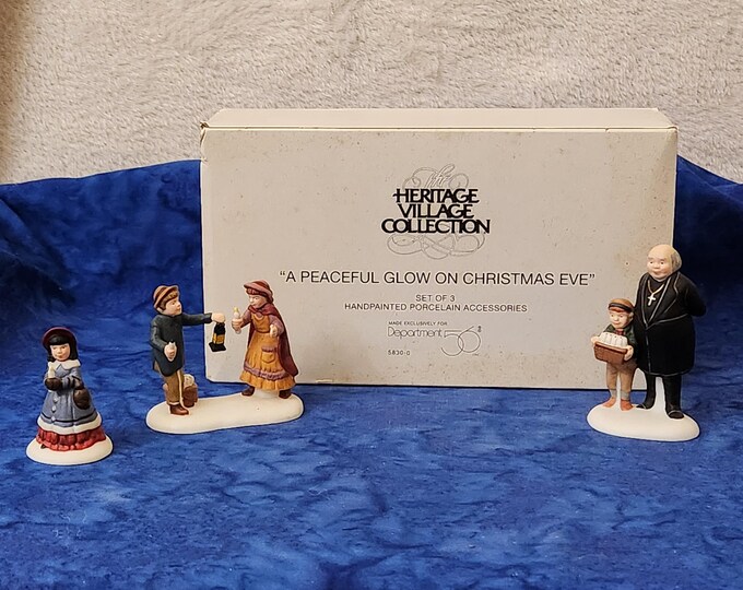 A Peaceful Glow on Christmas Eve Set of 3 Porcelain Accessories ...