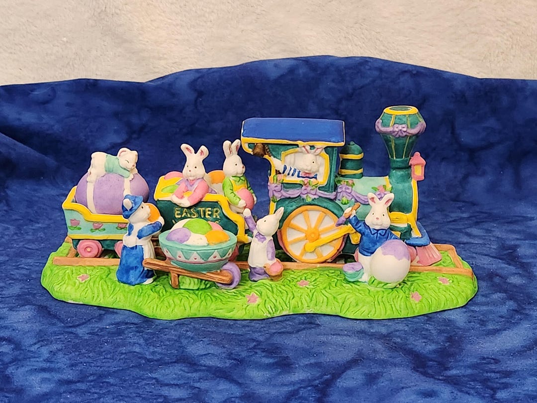 Easter Village Porcelain Bunny Train Holiday Home Décor, CVS Bunny ...