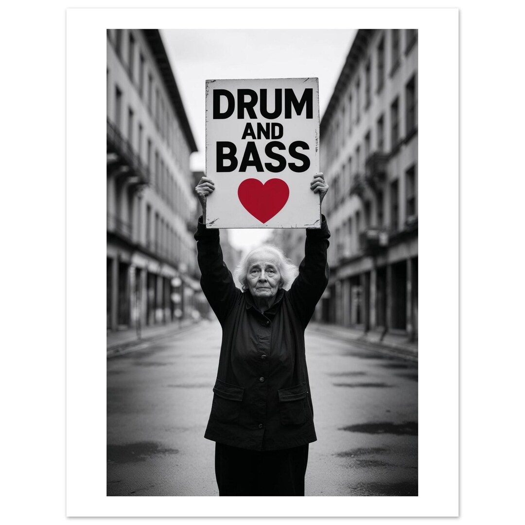 Vintage Black and White Picture – “drum and Bass Lady” With Heart ...