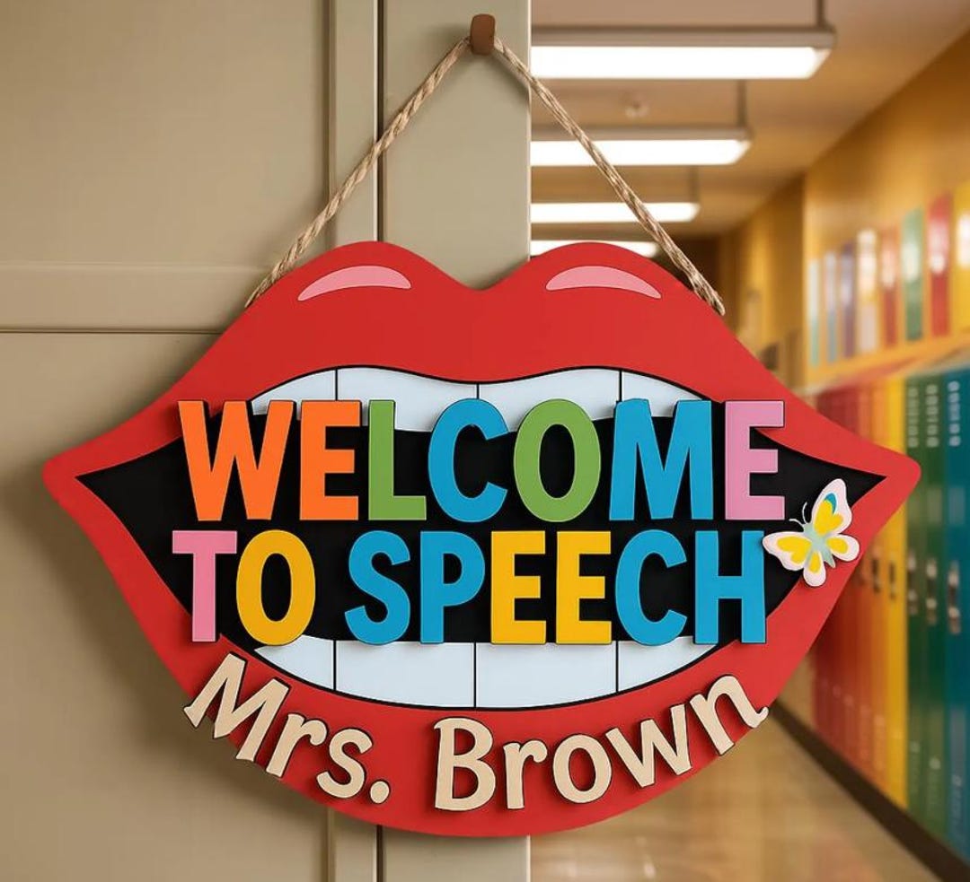 Personalized Speech Therapy Door Sign Slp Room Decor, Speech Room ...