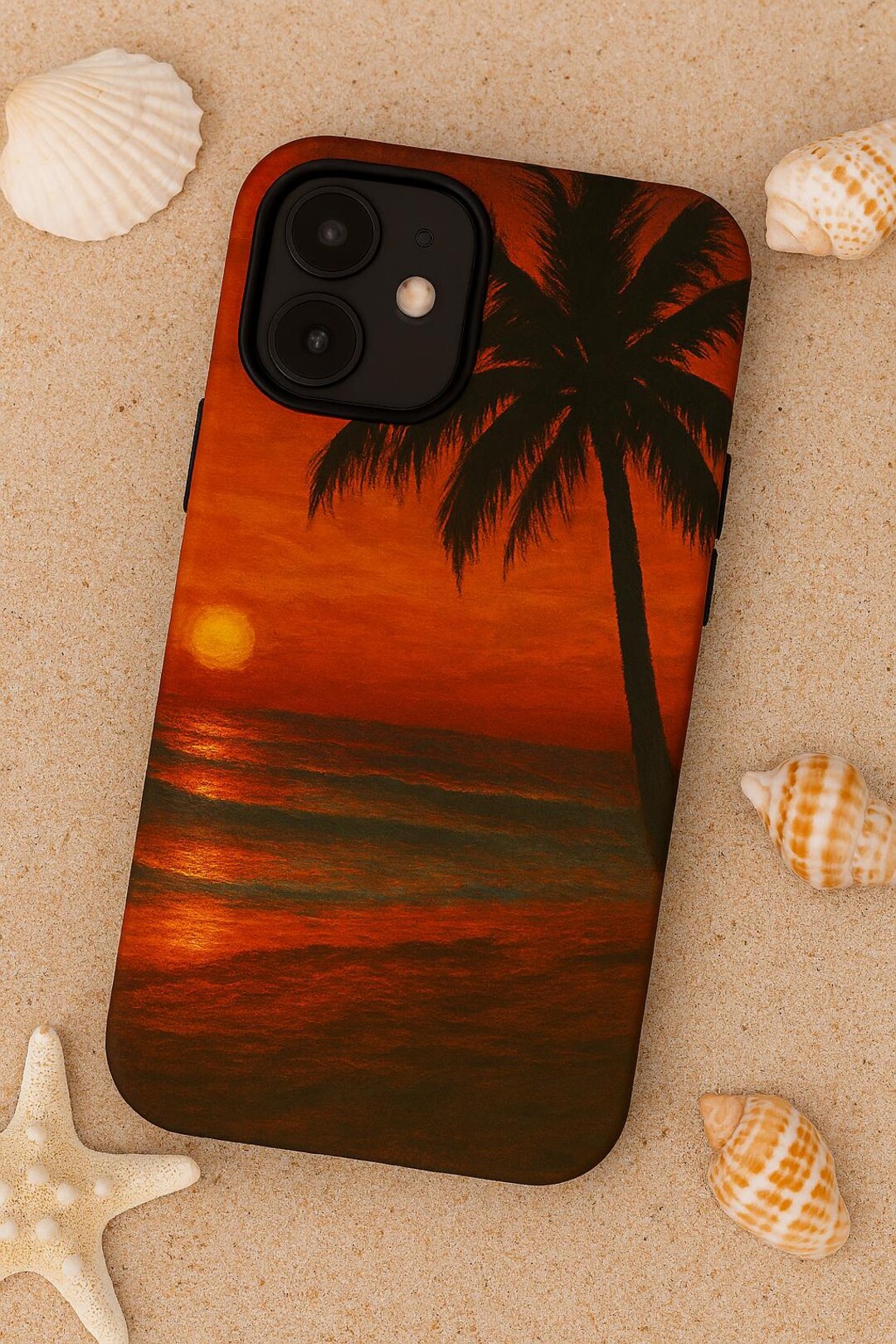 Tropical Sunset Phone Case: Palm Tree Beach Art, Summer iPhone ...