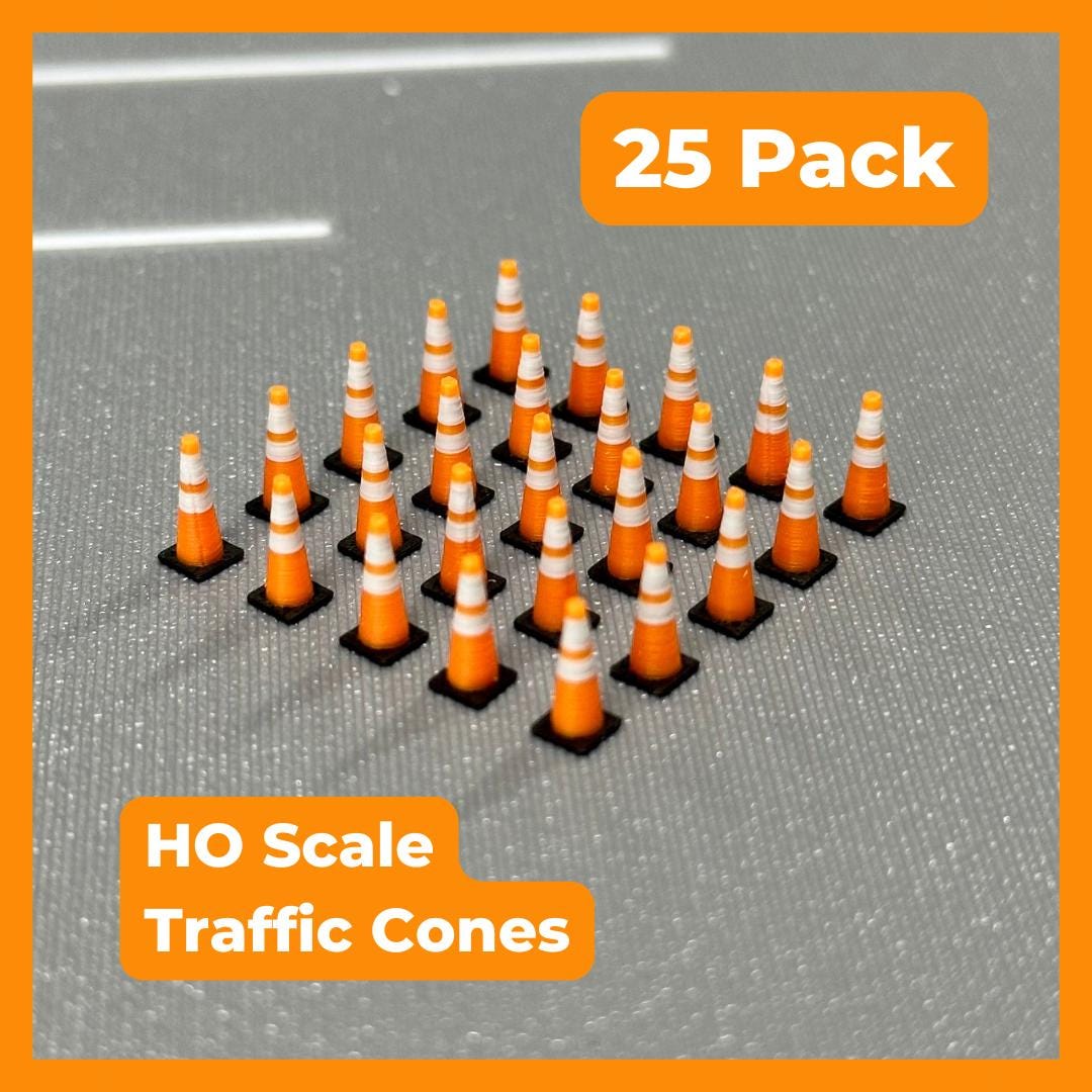 HO Scale Traffic Cones (25 Pack) | Model Railroad Construction & Road ...