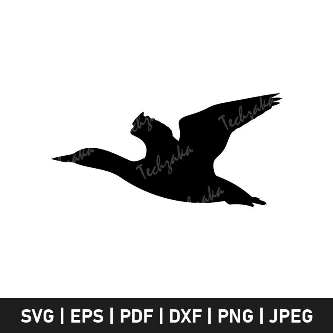 Flying Loon SVG File, Common Loon Silhouette, Loon PNG, Lake Bird ...