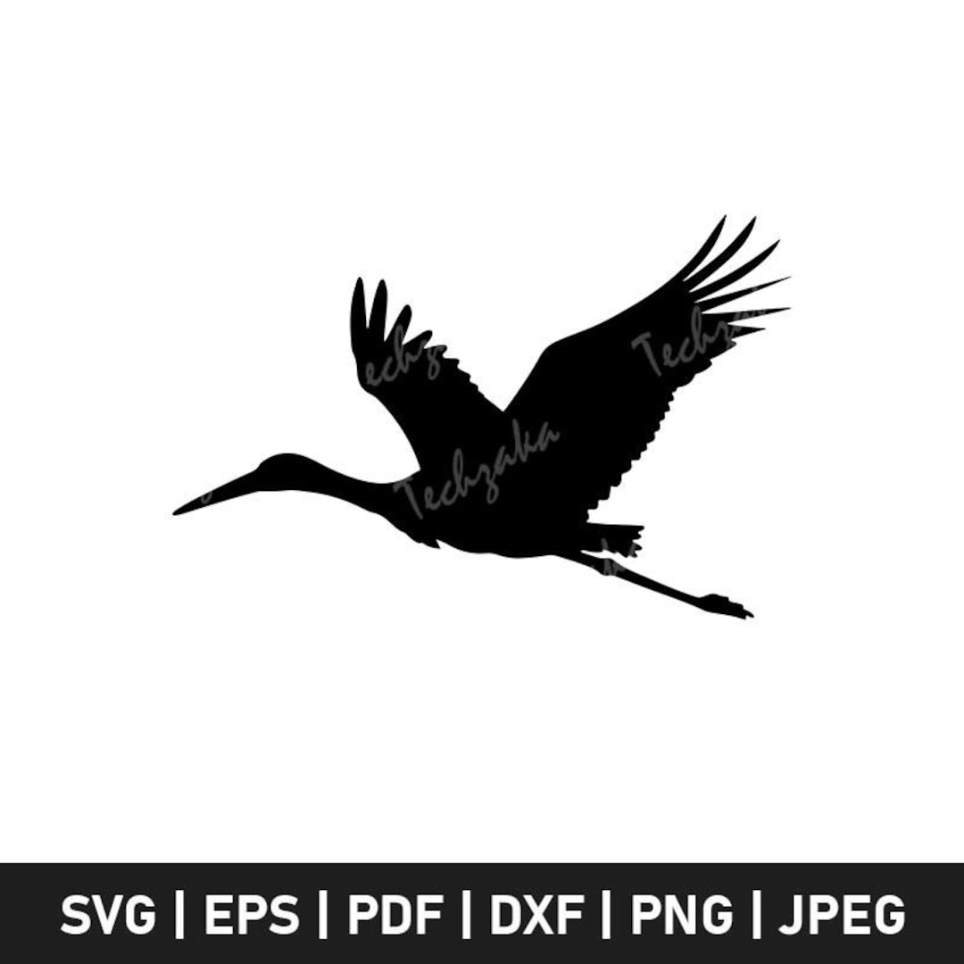 Flying Stork Svg, Flying Stork Silhouette, Stork Clipart, Flying Stork ...