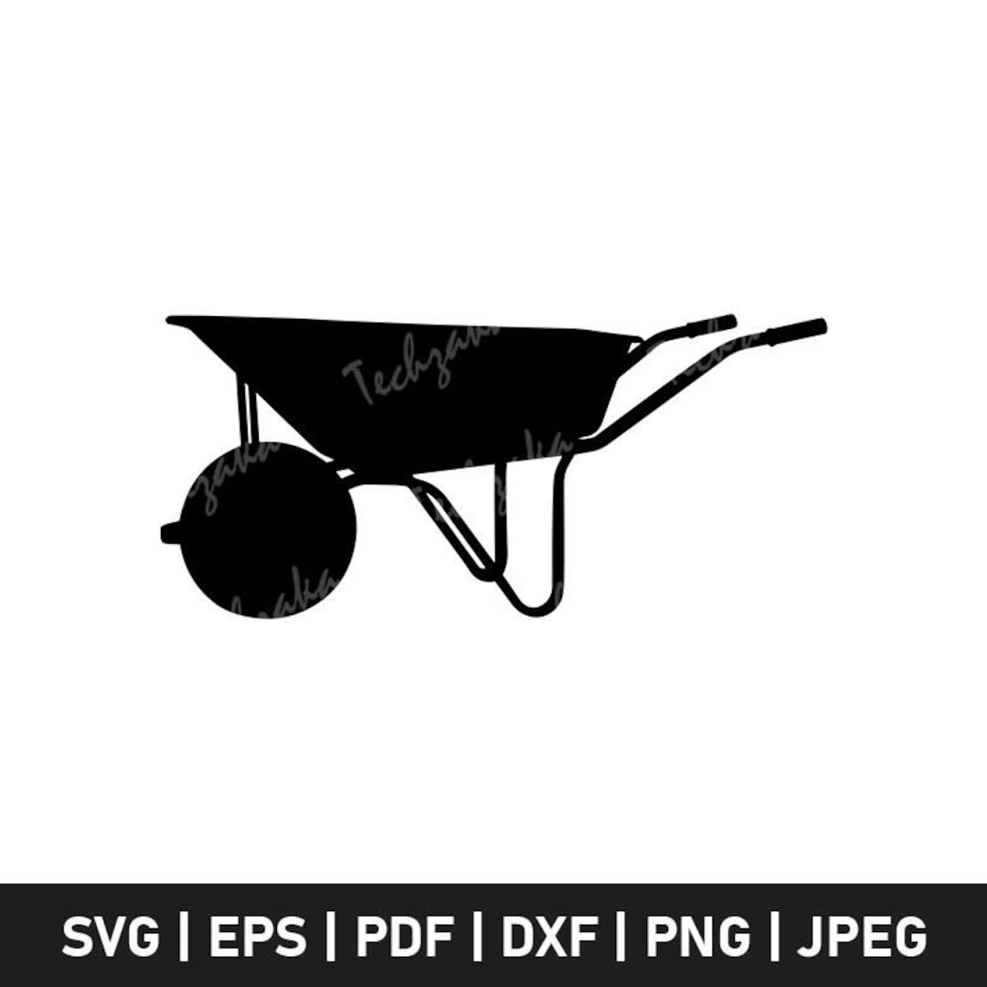 Wheelbarrow SVG File, Garden Tool Silhouette, Farm Wheelbarrow PNG ...