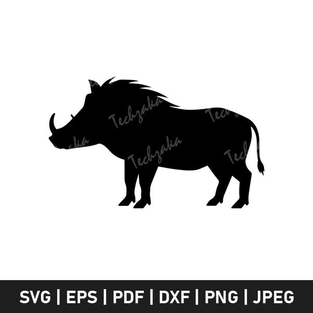 Warthog SVG File, Warthog Silhouette, African Animal Clipart, Warthog ...