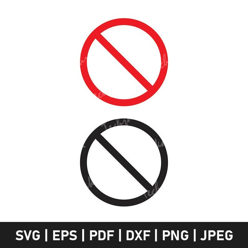 Black and Red Prohibition Sign Svg, Restricted No Symbol Svg, Banned No ...
