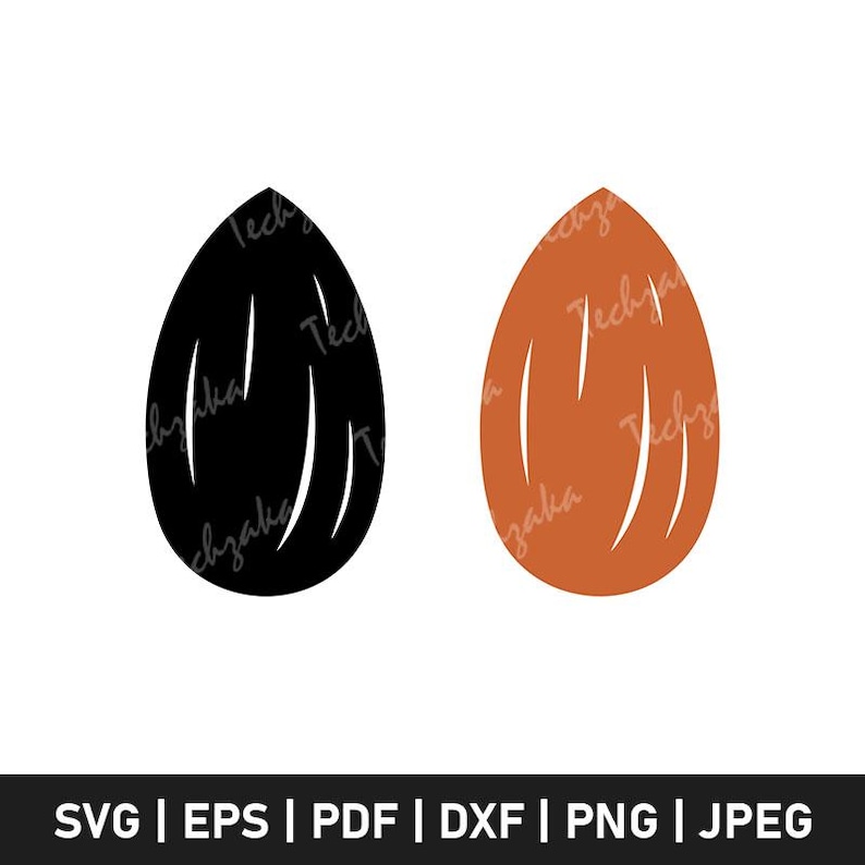 Almond SVG, Almond Silhouette, Almond PNG, Almond Clipart, Nut Vector ...